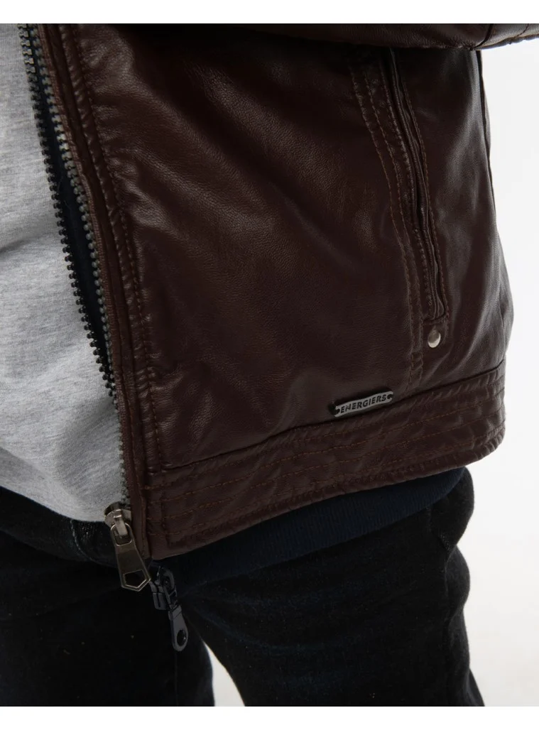 Jacket fake leather | BROWN | Energiers